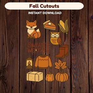 Fall Cutouts Printable, Autumn Illustrations, Kids Crafts (digital ...