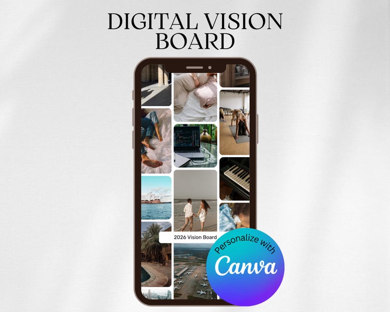 Simple Phone Vision Board Template | Editable Digital Wallpaper - Etsy