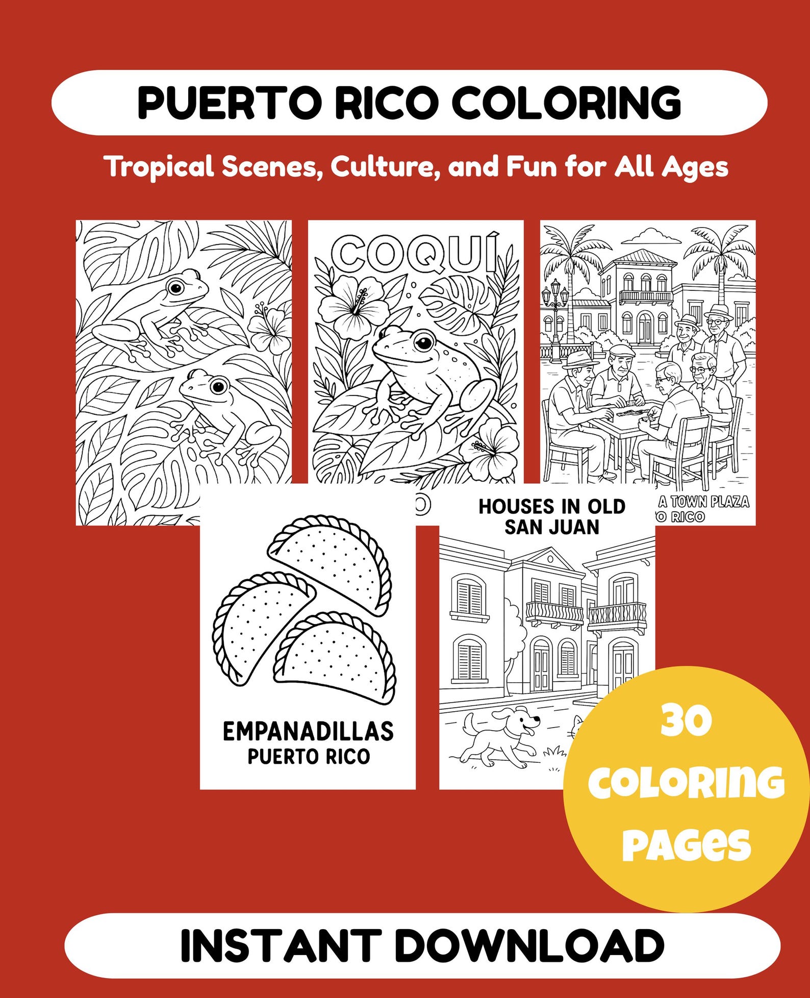 Puerto Rico Coloring Pages, Puerto Rico Coloring Book, Puerto Rico ...