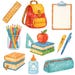 Pastel School Supplies Clipart Bundle: Kawaii Classroom Decor (PNG ...