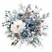 11 Winter Blue Floral Clipart Bundle, Watercolor Christmas Flowers ...