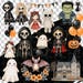 Halloween Clipart Set of 35 PNG | Cute Spooky Characters, Ghosts ...