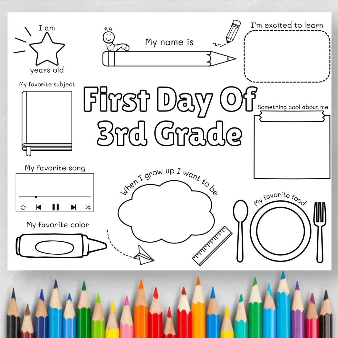 Printable First & Last Day of School Pages | Editable Worksheets for ...