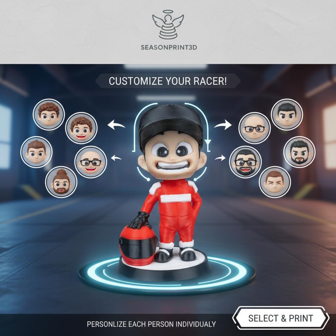 Personalized Racing Driver Figurine | Cute Racing Driver Mini Figurine ...