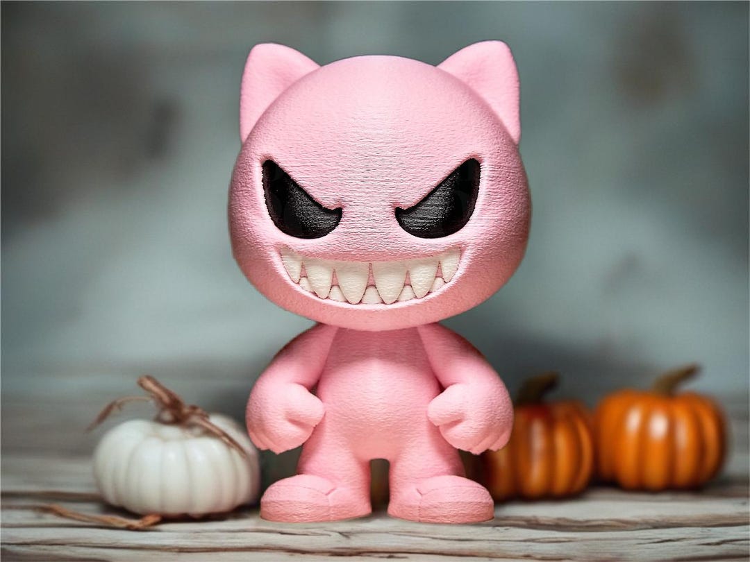 Halloween Psycho Cat Figure – Authentic 3D Printed Figure, Horror ...