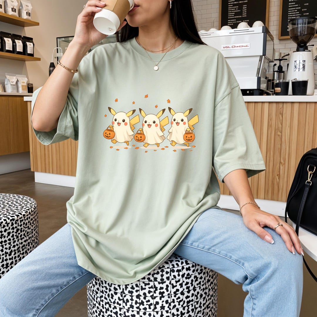 Retro Pikachu Ghost Halloween Shirt, Comfort Colors Spooky Tee - Etsy