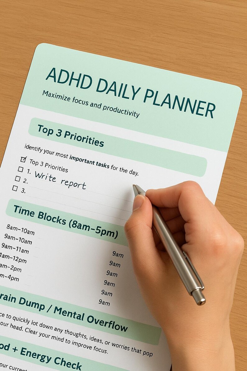 ADHD Friendly Daily Planner Printable PDF - Neurodivergent To-do List ...