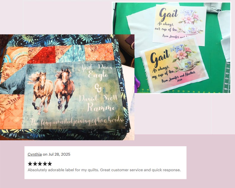 Personalized Quilt Label Design Ideas for Quilters Gift Idea Custom Tag ...
