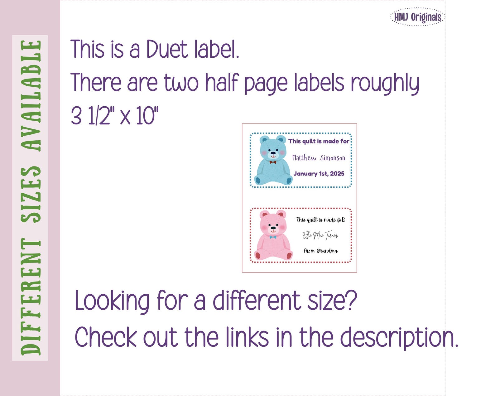 Custom Watercolor Quilt Label Poem Quilt Label Idea Personalized Sew in ...