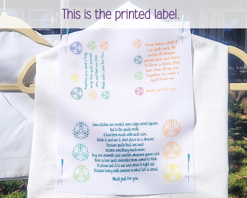 Personalized Quilt Label Custom Fabric Tag Sublimated Blanket Patch Sew ...