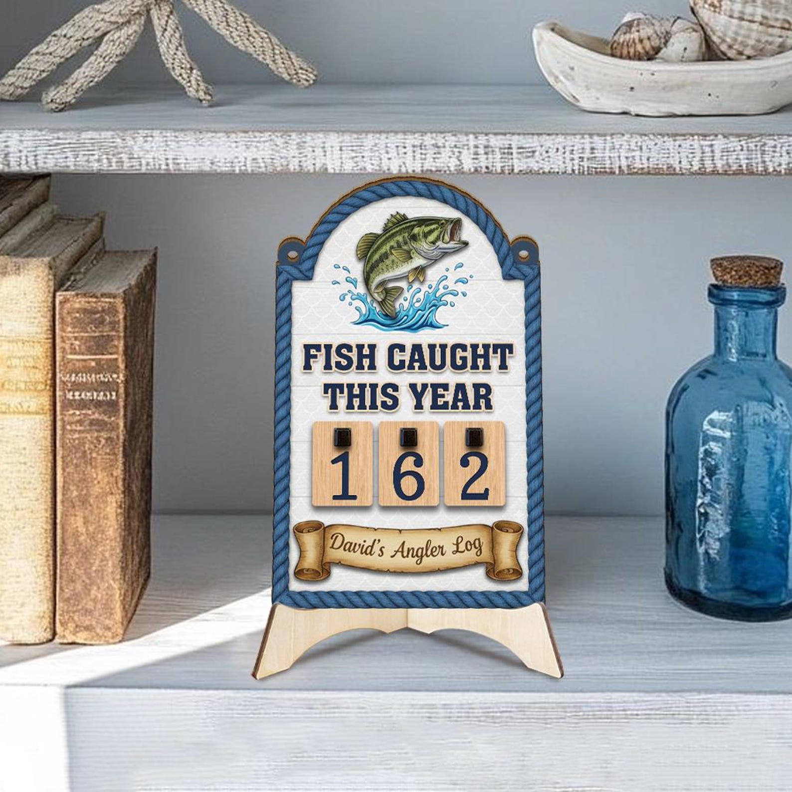 Fish Caught This Year Tracker Sign, Personalized Fishing Log, Angler ...