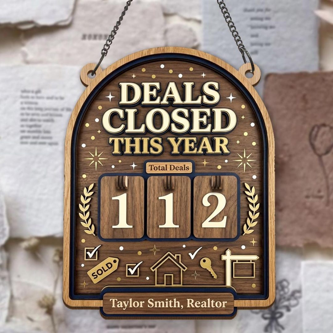 Personalized Sales Tracker Wooden Sign, Deals Closed Counter, Custom ...