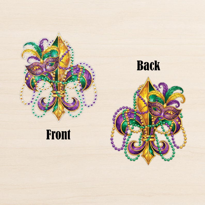Mardi Gras Fleur De Lis ACRYLIC Window Hanging, Holographic Window ...
