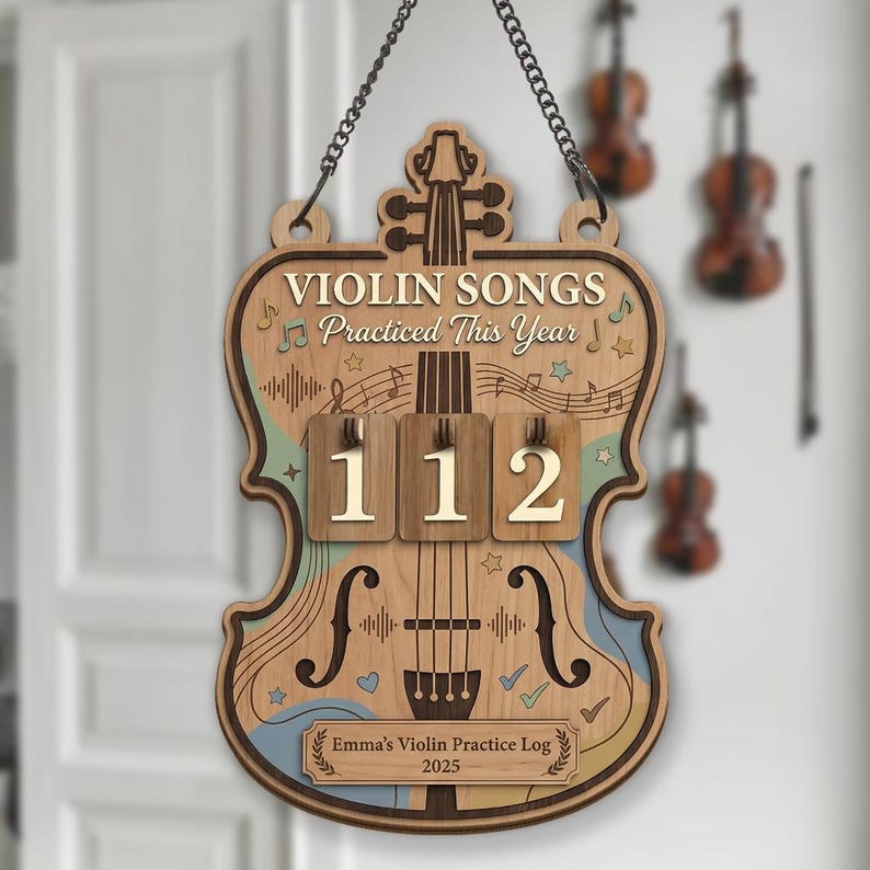 Violin Practice Tracker Sign, Violin Songs Practiced This Year Board ...