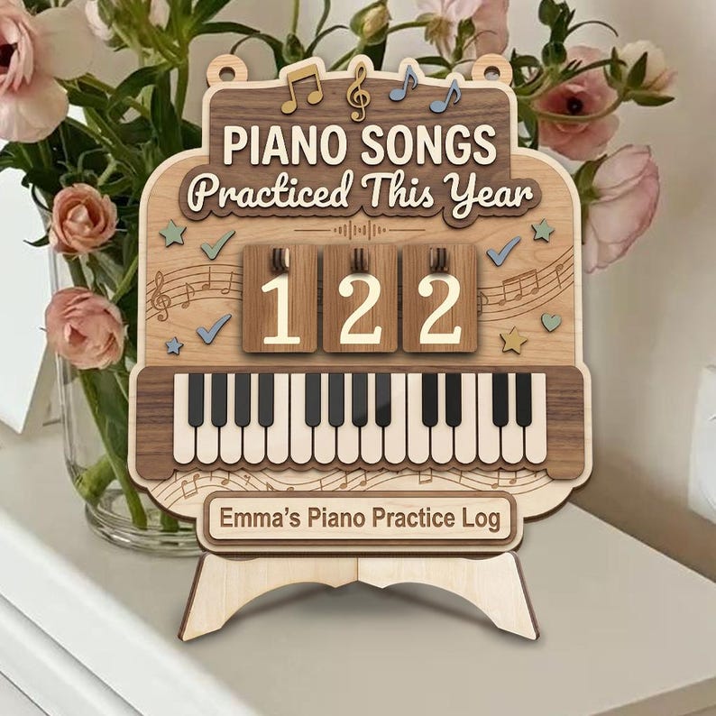 Letrero de seguimiento de práctica de piano, tablero de canciones de ...