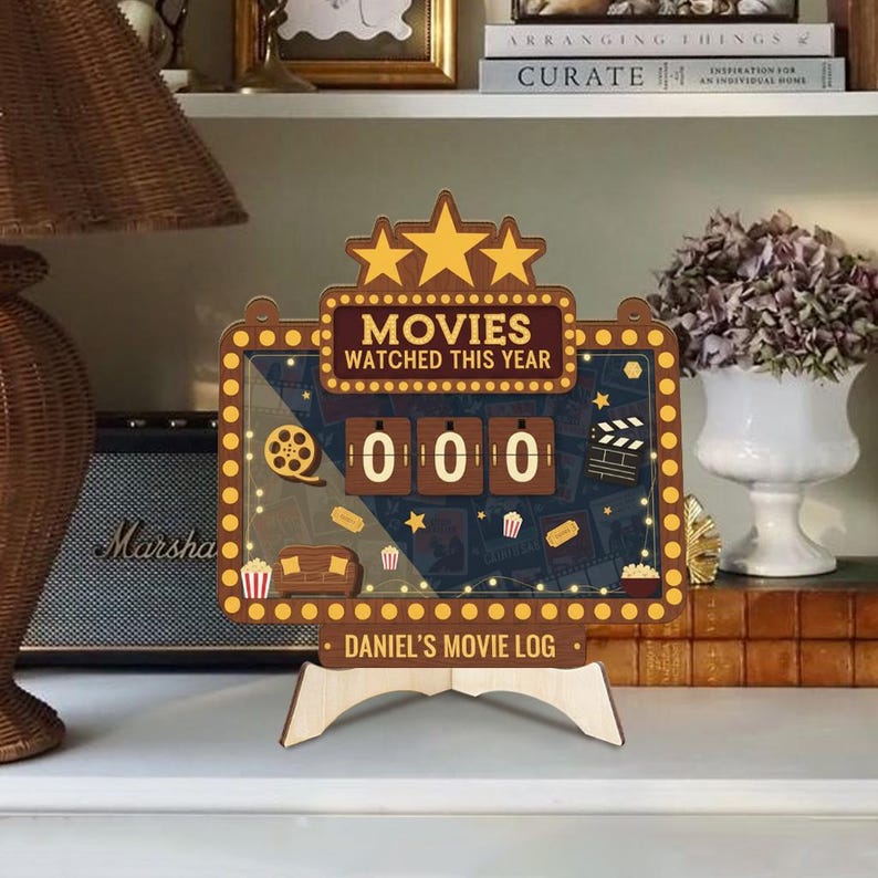 Personalized Movie Tracker Sign, Movies Watched This Year Counter ...