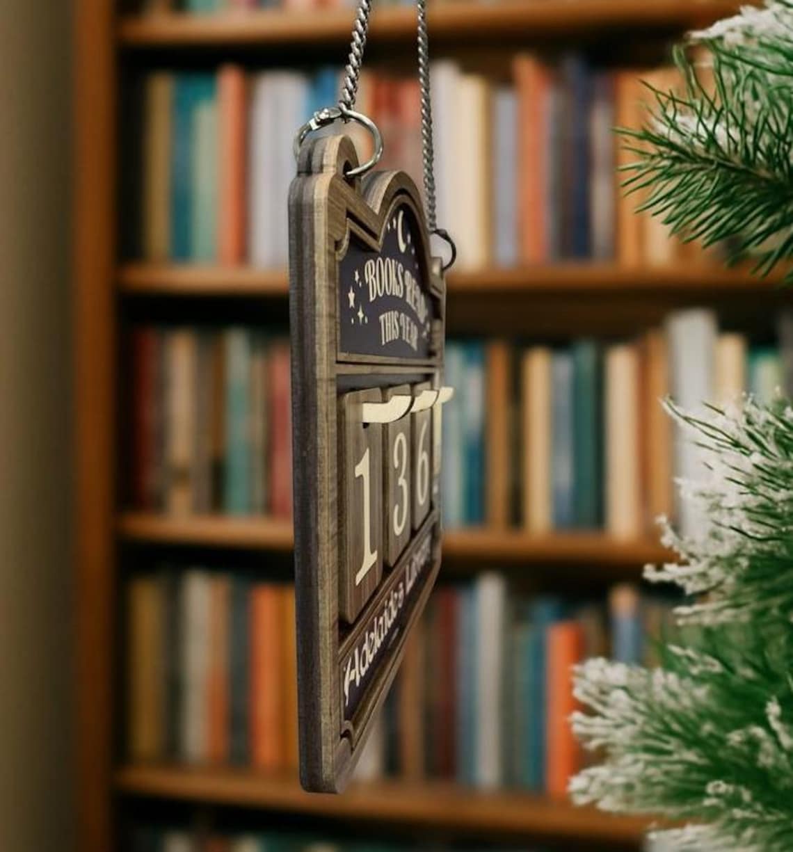 Personalized Wooden Book Tracker Sign, Gothic Bookshelf Decor ...
