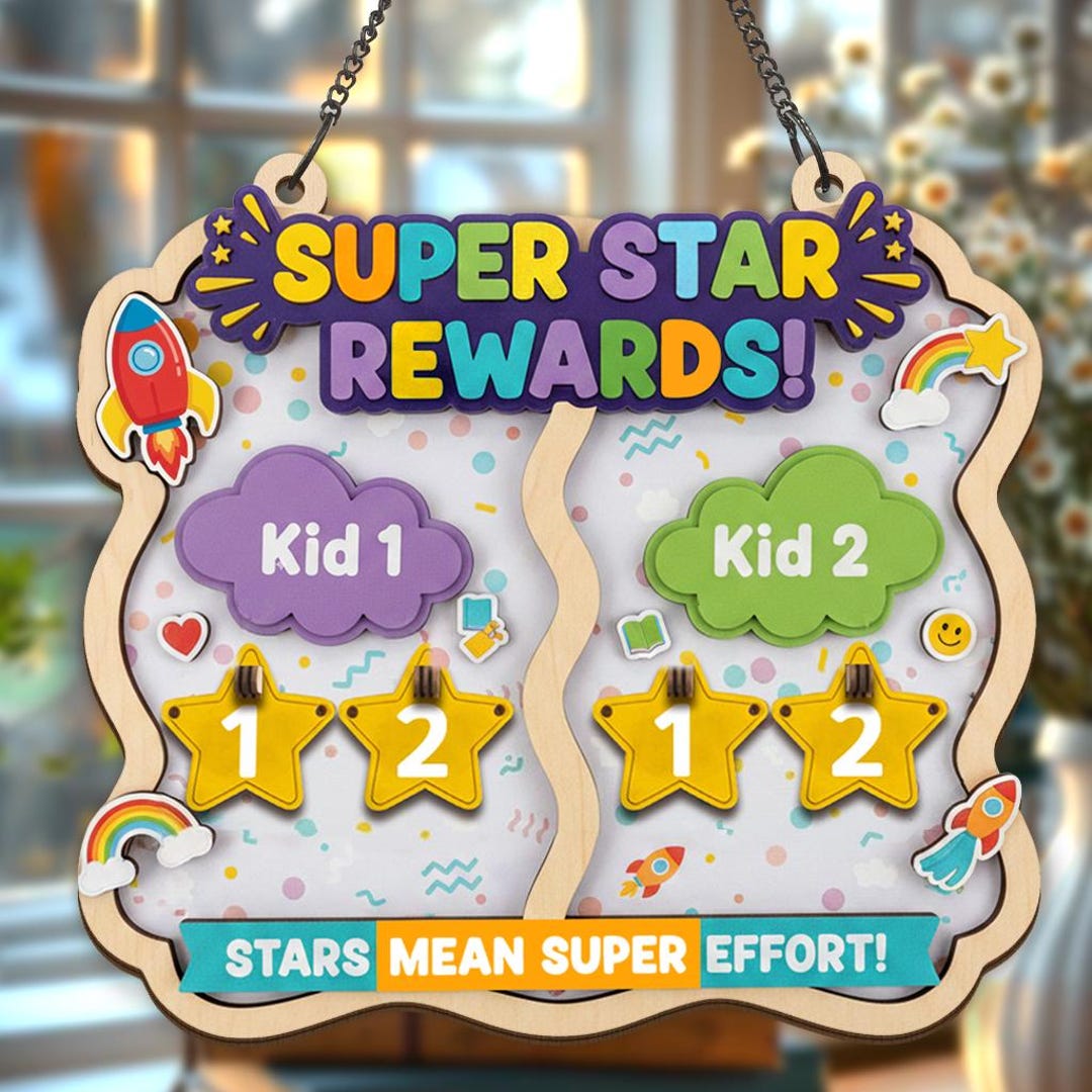 Kids Reward Chart Tracker, Super Star Rewards Board, Personalized ...