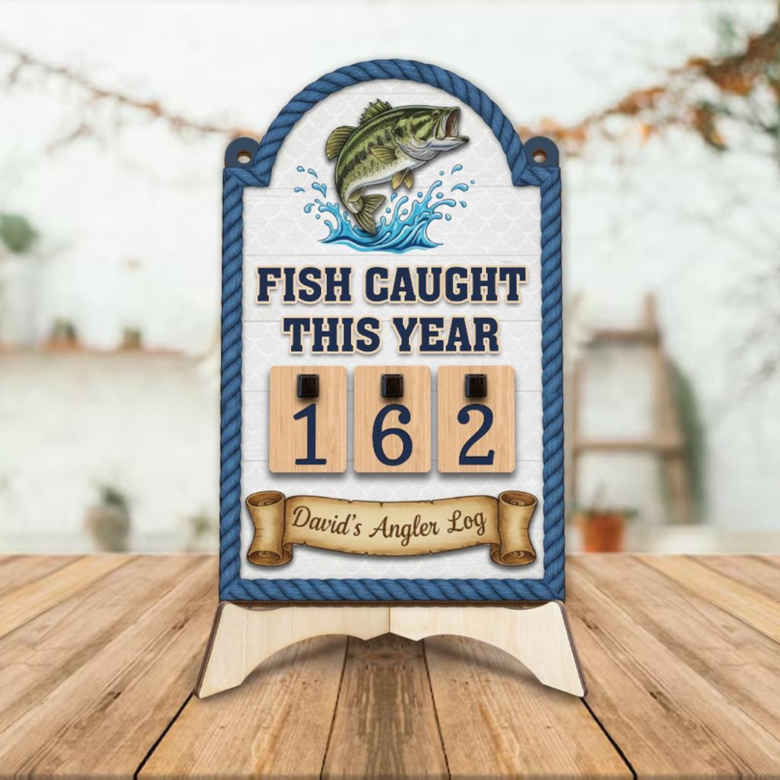 Fish Caught This Year Tracker Sign, Personalized Fishing Log, Angler ...