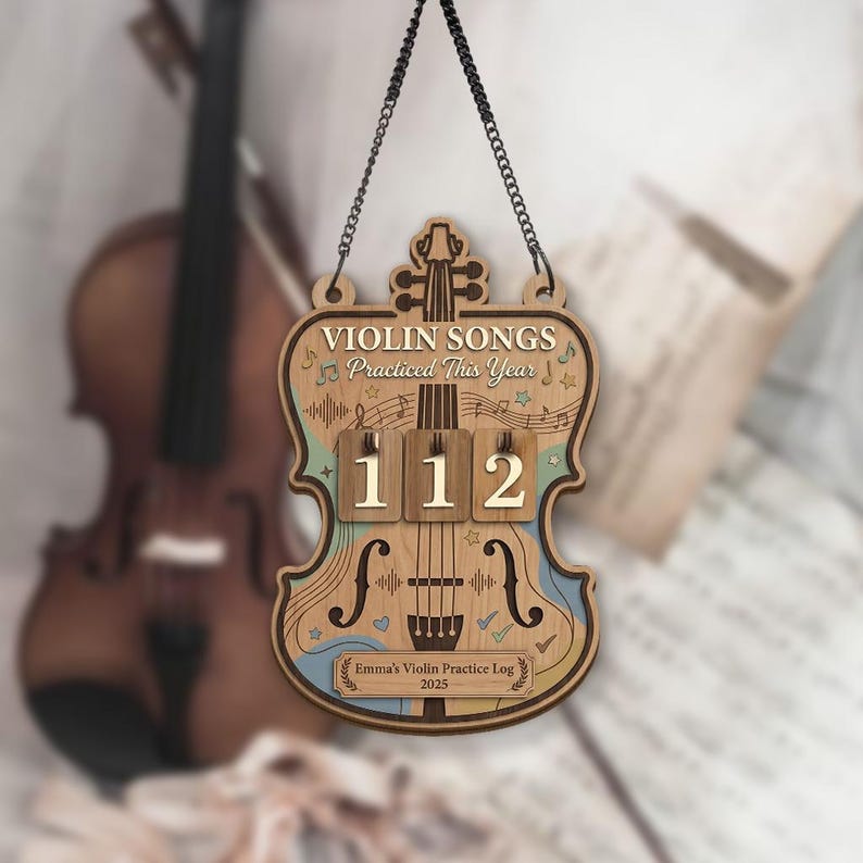 Violin Practice Tracker Sign, Violin Songs Practiced This Year Board ...