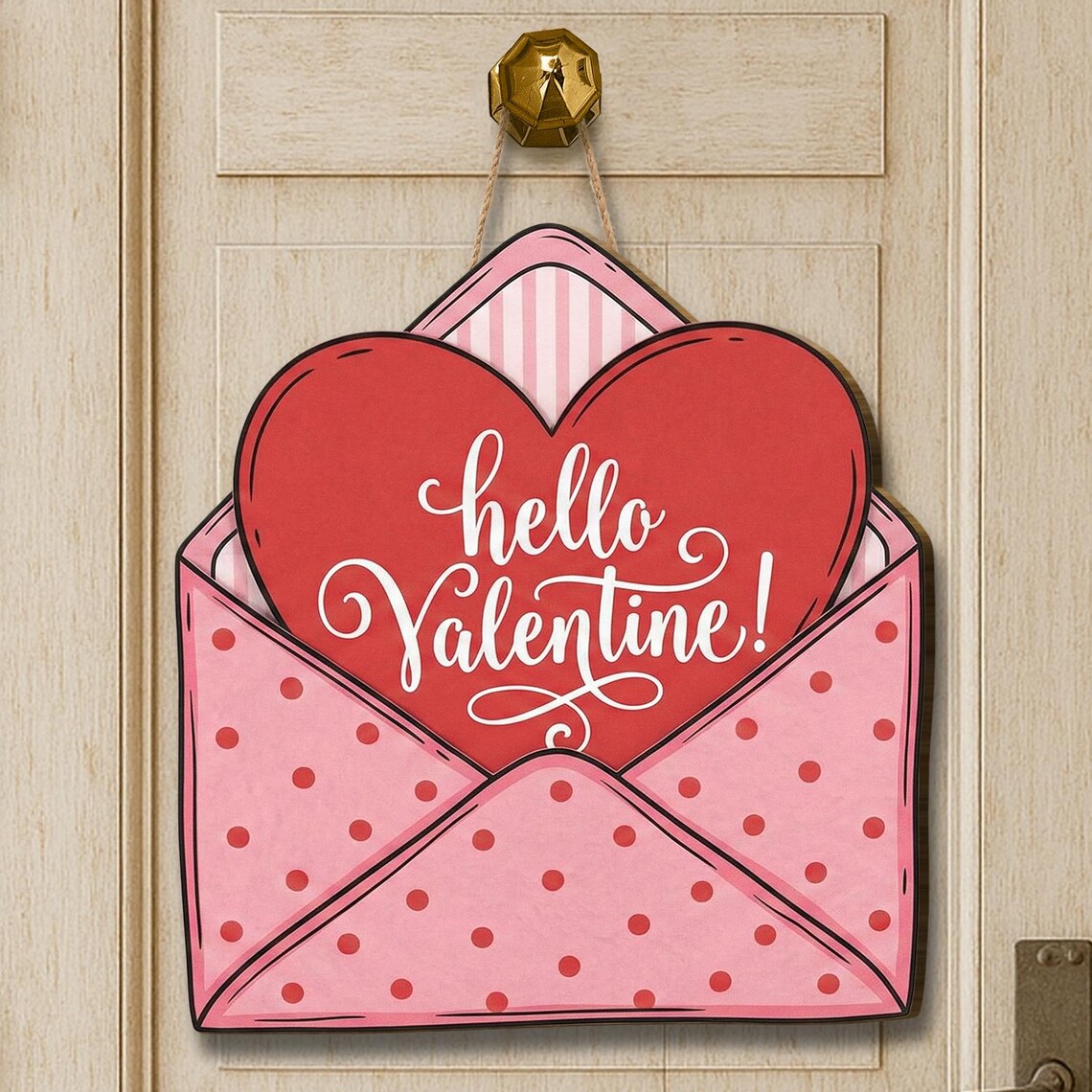 Valentine Wooden Sign, Valentine Door Hanger, Heart Envelope Decor ...