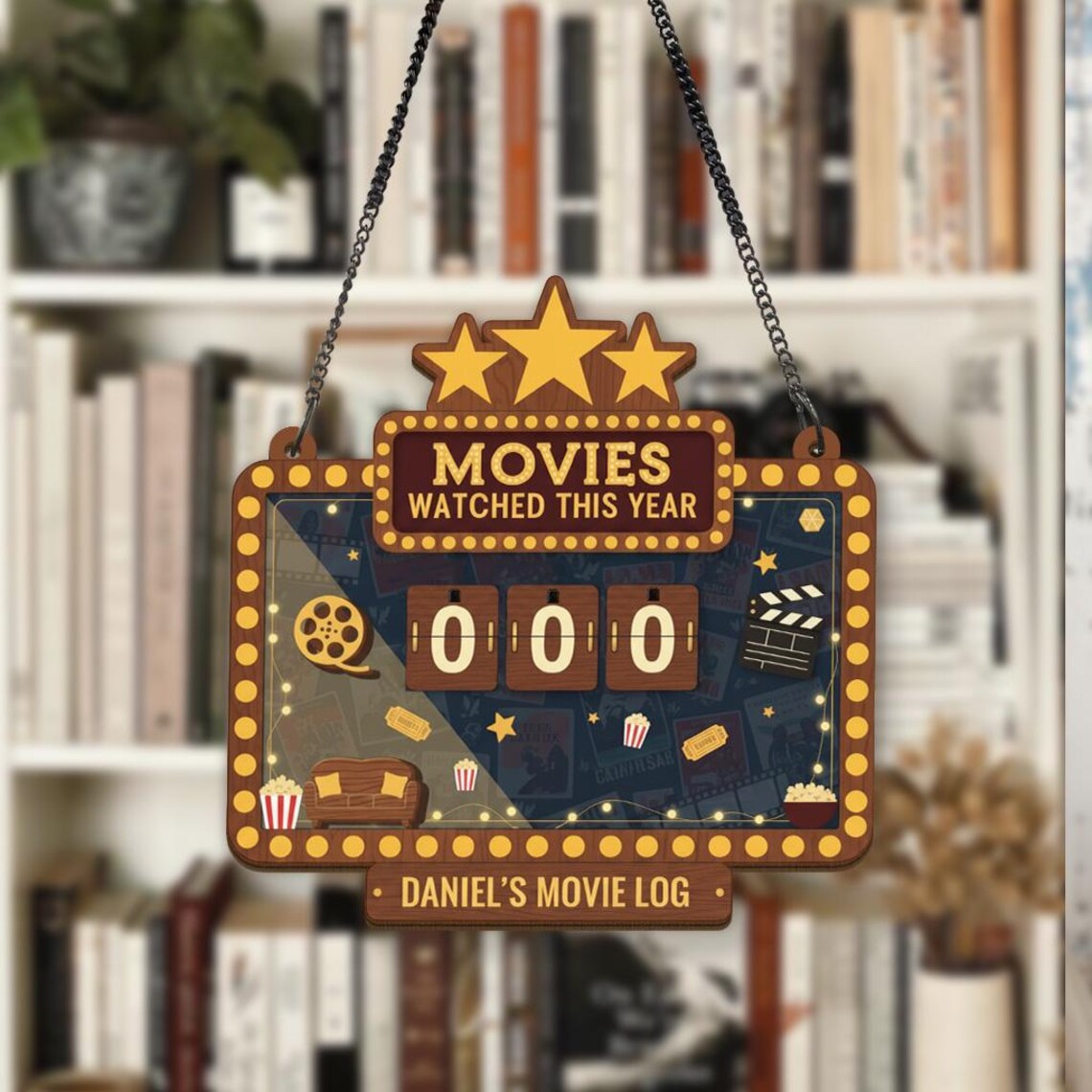 Personalized Movie Tracker Sign, Movies Watched This Year Counter ...