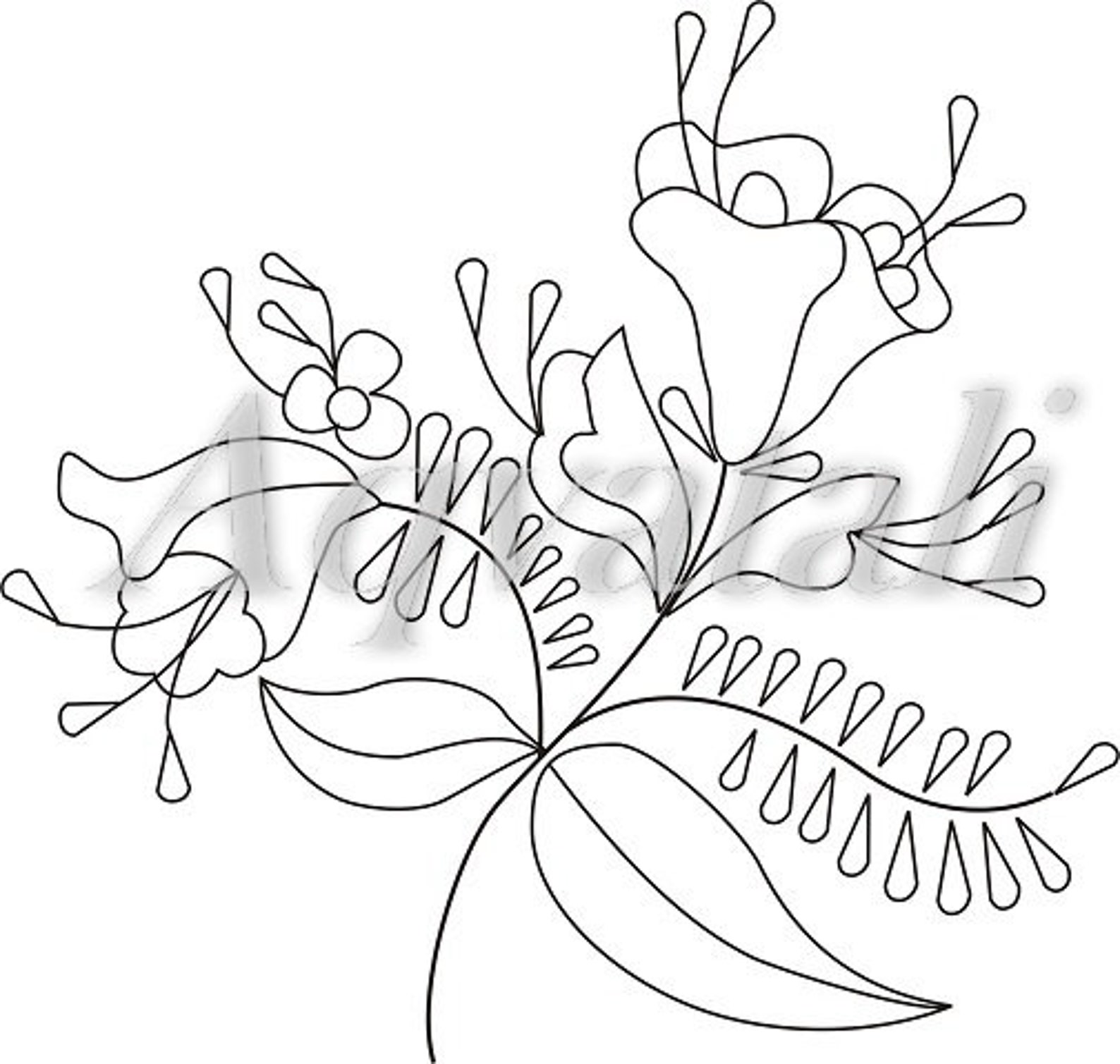 Flower PDF Pattern, Flower Home Decor Design Embroidery, Hand ...