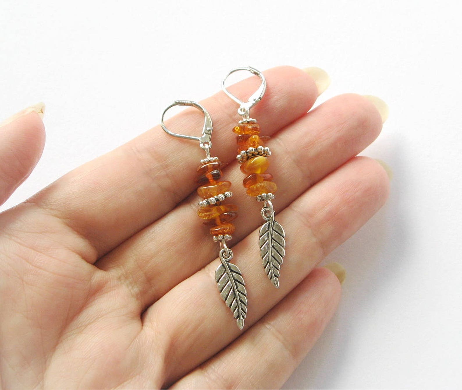 Raw Amber Dangle Earrings, Baltic Amber Earrings, Gemstone Earrings ...