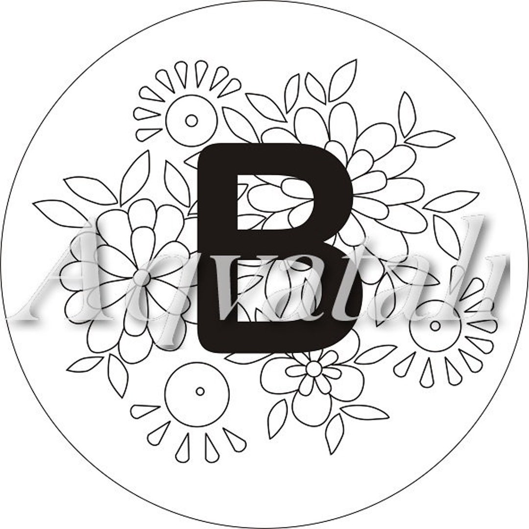 Letter B Embroidery Design Initial Hand Embroidery PDF - Etsy