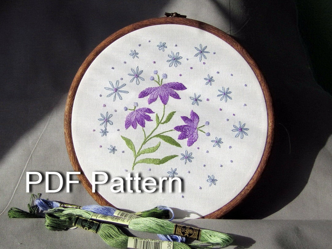 Flower PDF Pattern Hand Embroidery Pattern Floral Bouquet - Etsy