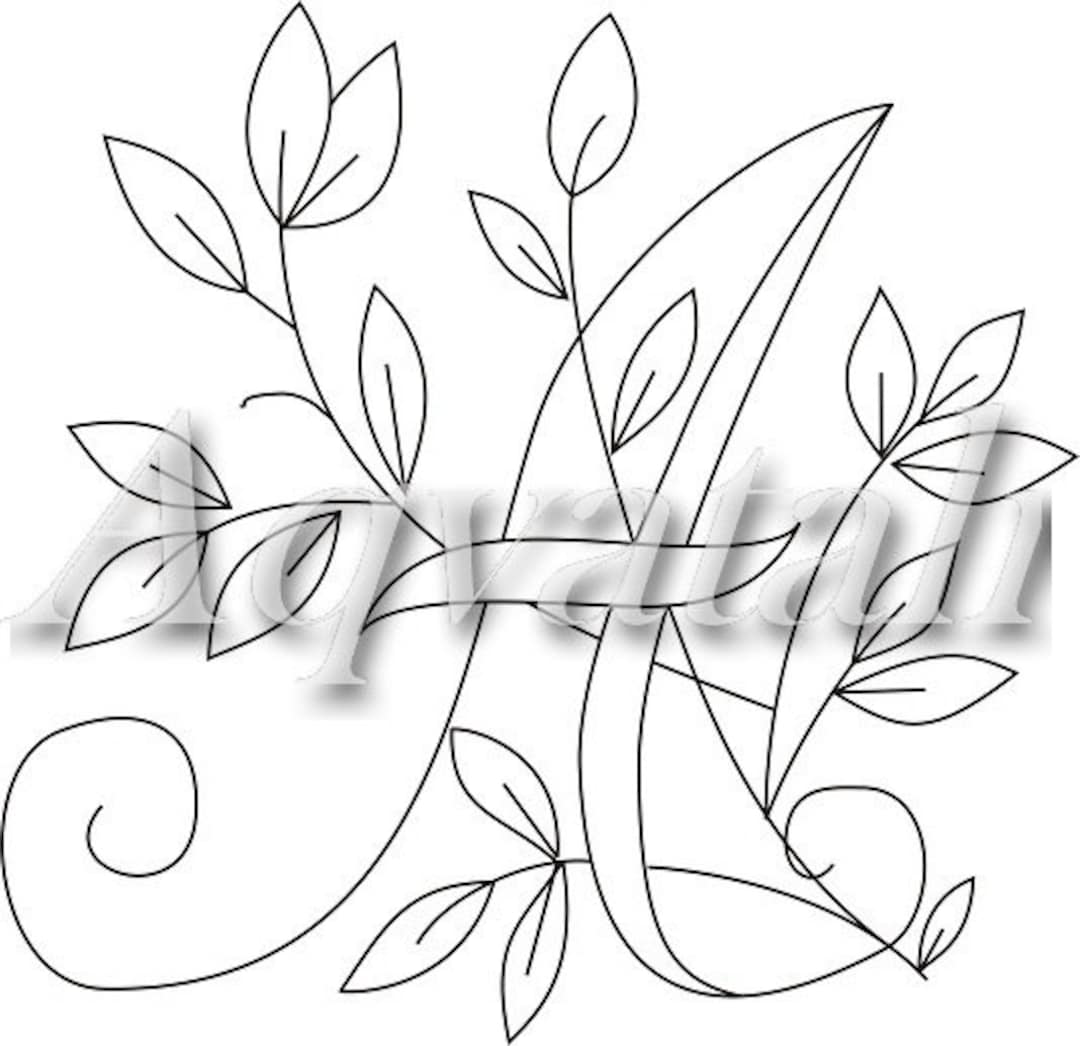 Letter a Hand Embroidery Monogram Embroidery - Etsy