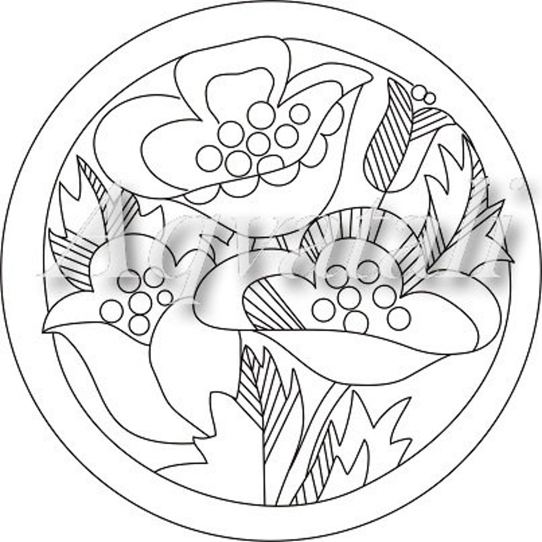 Poppys PDF Pattern Flowers Mandala Embroidery Pattern Boho - Etsy