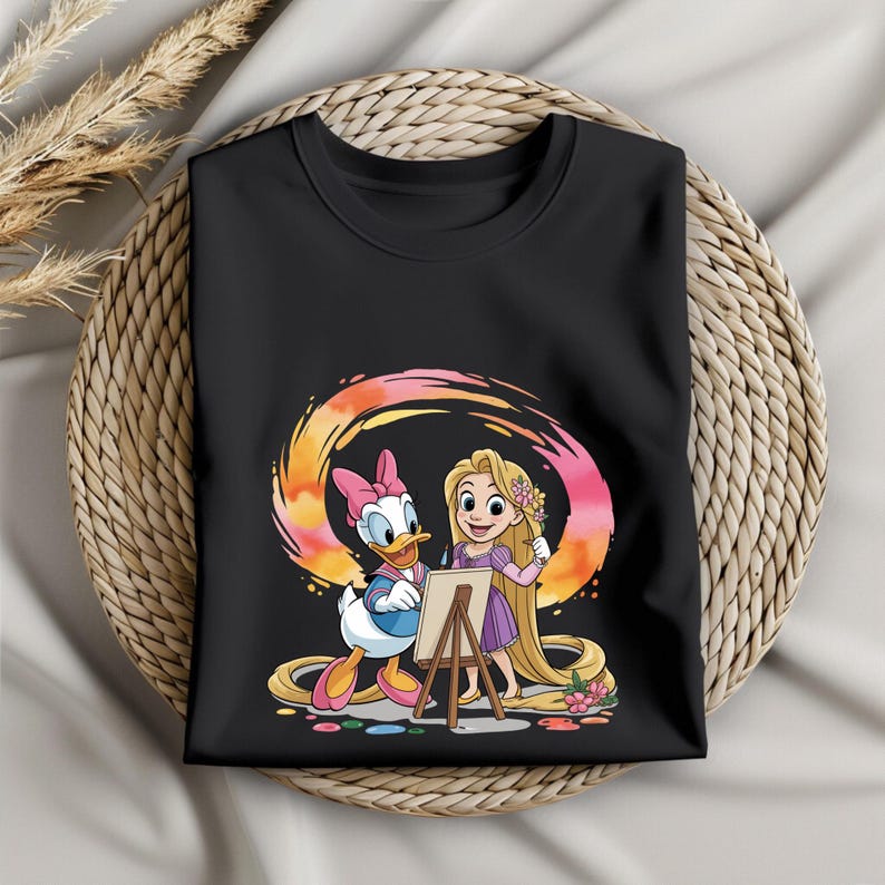 Rapunzel and Daisy Painting Png, Art Class Clipart for Girls, Cute ...