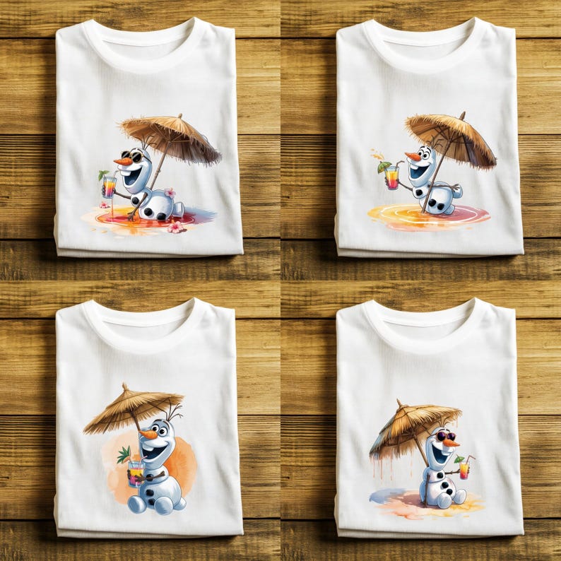 Funny Olaf Summer Png Bundle, Tropical Drink Snowman Clipart, Beach ...