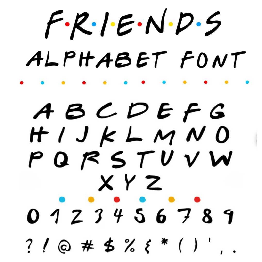Friends TV Font Alphabet Png, Funny Sitcom Letters Clipart, Quote ...