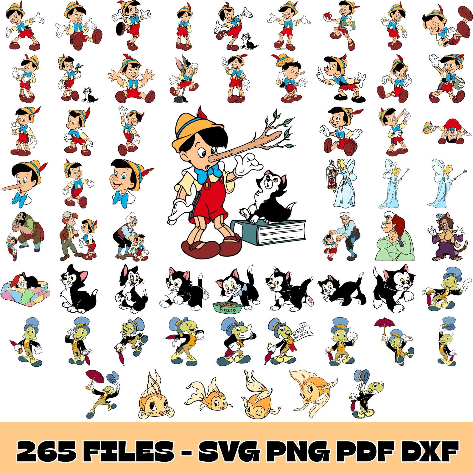265+ Pinocchio Svg Files, Jiminy Cricket Svg, Pinocchio Png Clipart ...