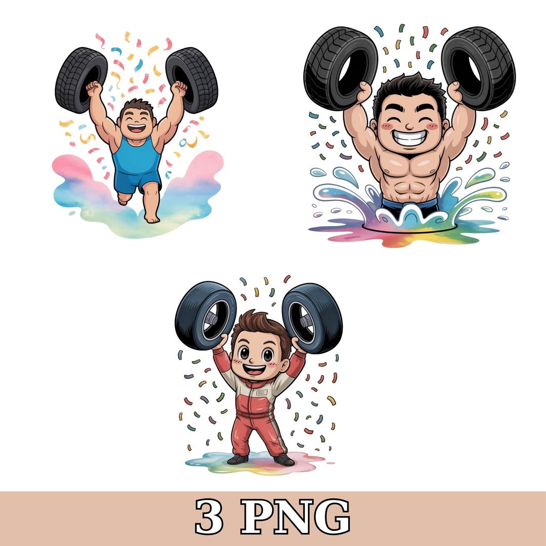 Guido Pit Stop Champion Png Bundle, Chibi Racer Lifting Tires Clipart ...