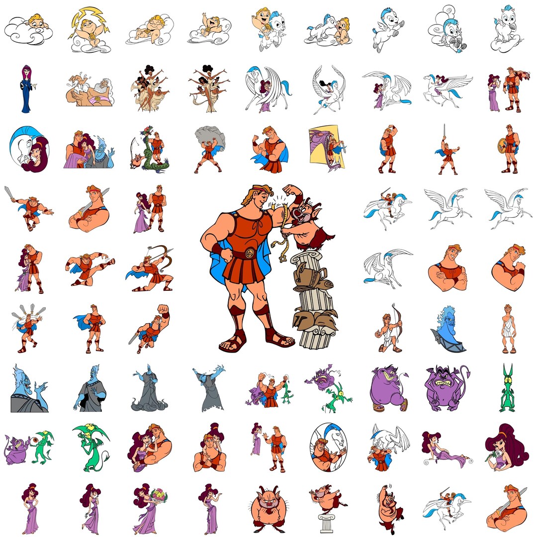 Hercules Svg Bundle, Megara Png Clipart, Pegasus Printable Art, Hades ...