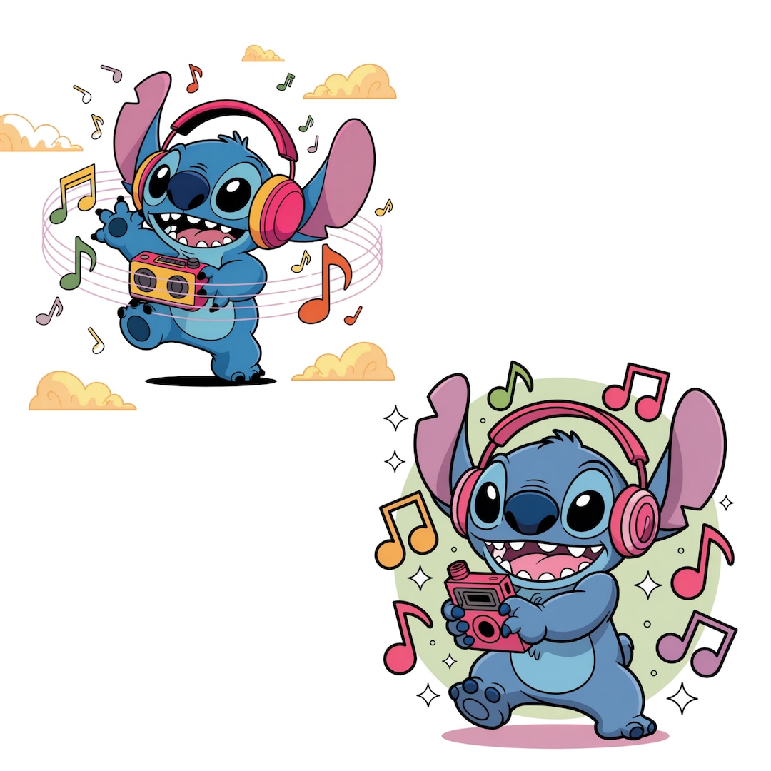Stitch Headphones Png, Music Stitch Clipart, Stitch Boombox Png, Cute ...