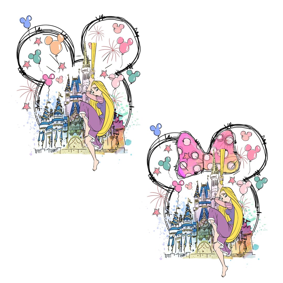 Rapunzel Tower PNG Bundle, Tangled Princess Clipart With Castle ...