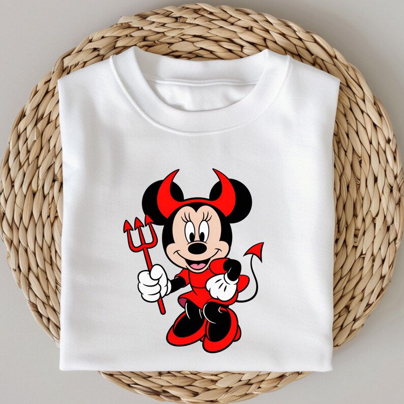 Minnie Halloween Devil Png, Trident Costume Minnie Clipart, Cute Red ...