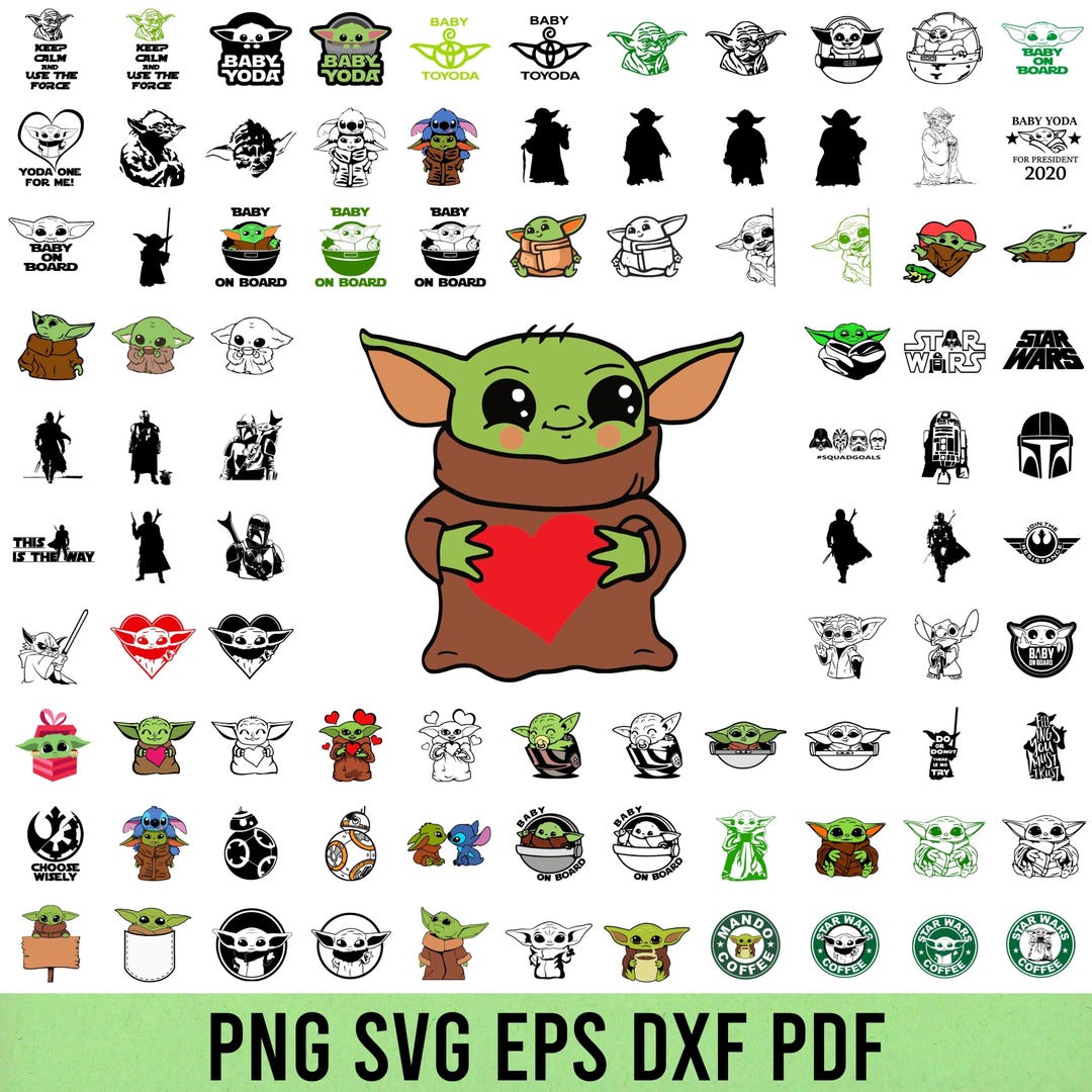 Funny Grogu Clipart Bundle, Coffee Logo Svg for Shirts, Star Wars Style ...