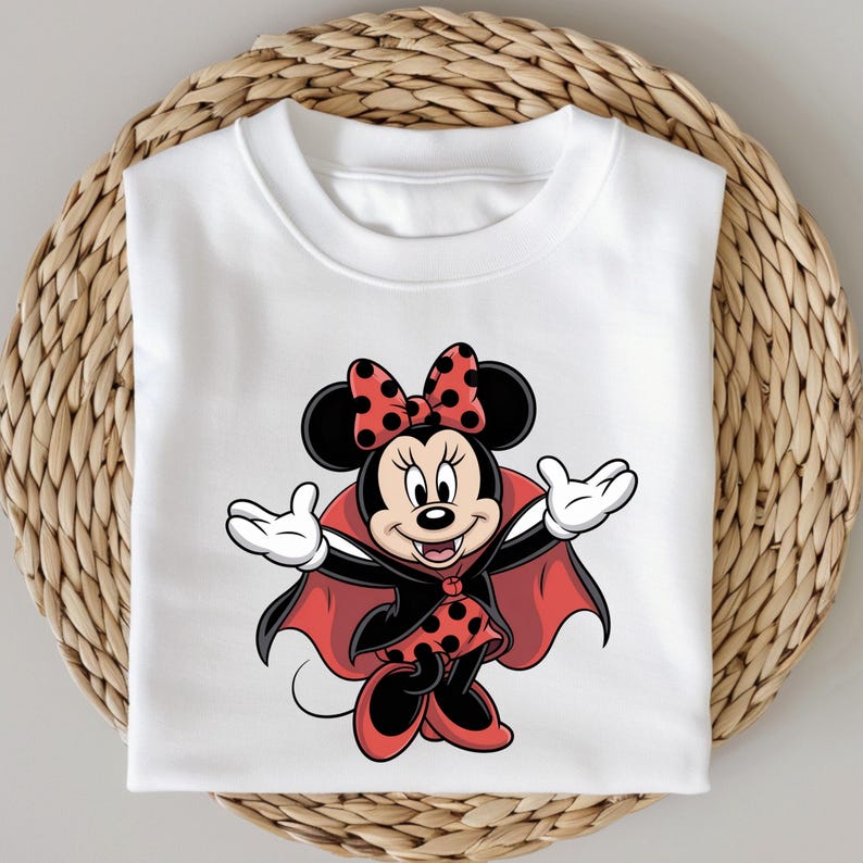Vampire Minnie Halloween Png – Cute Red Cape Character Clipart for ...