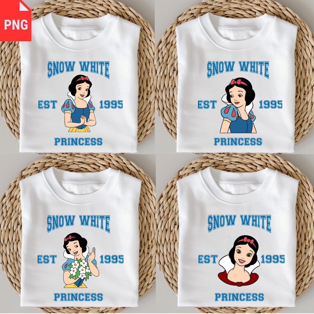 Snow White Clipart Set | Retro Princess Png Files for Sublimation ...