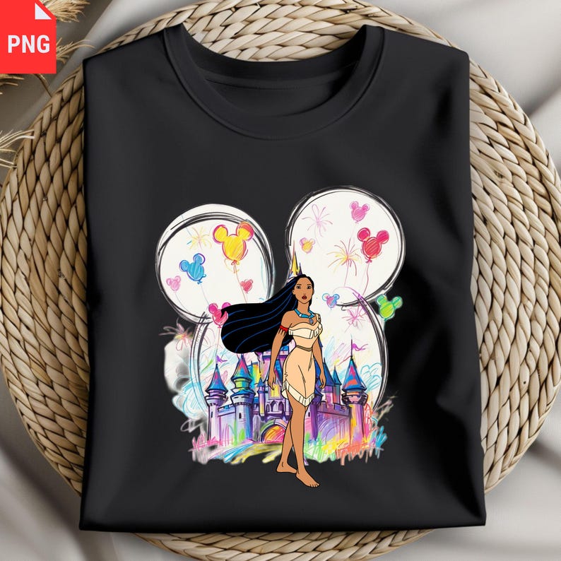Pocahontas Png Set, Princess Clipart With Castle and Minnie Bow ...