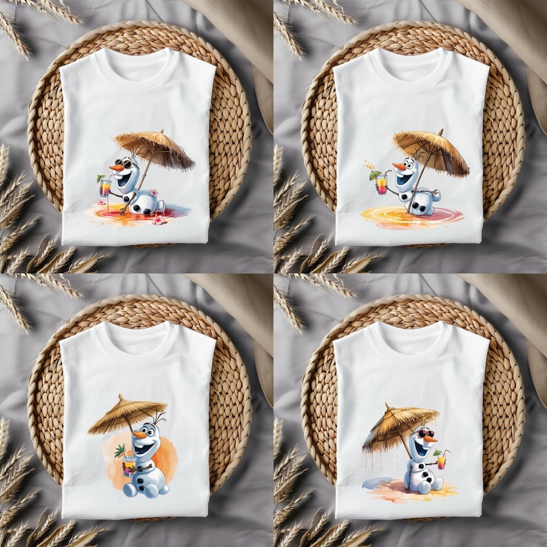 Funny Olaf Summer Png Bundle, Tropical Drink Snowman Clipart, Beach ...