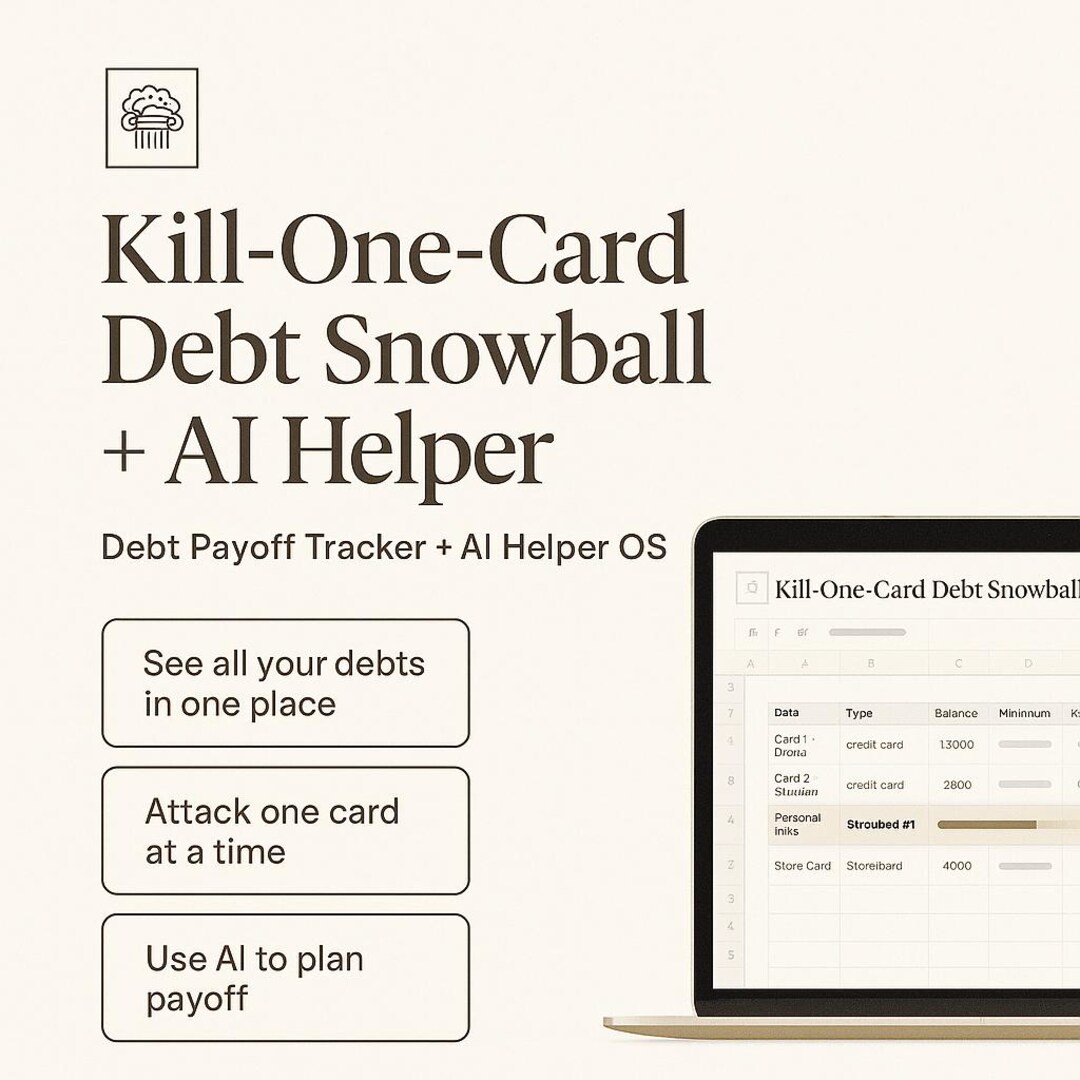 Credit Card Payoff Snowball + AI Helper | Pay off Credit Cards Faster ...