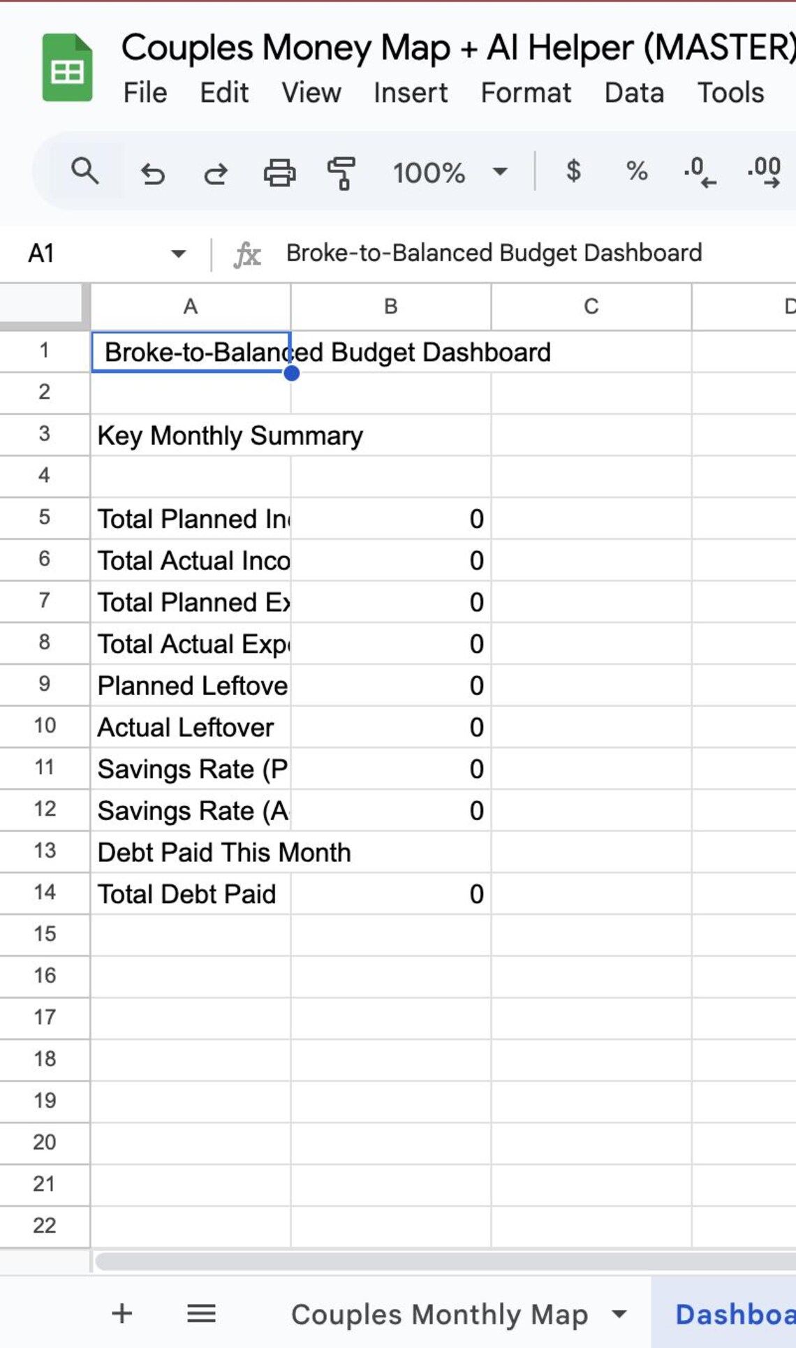 Couples Money Map + AI Helper | Joint Budget, Debt & Savings Planner ...