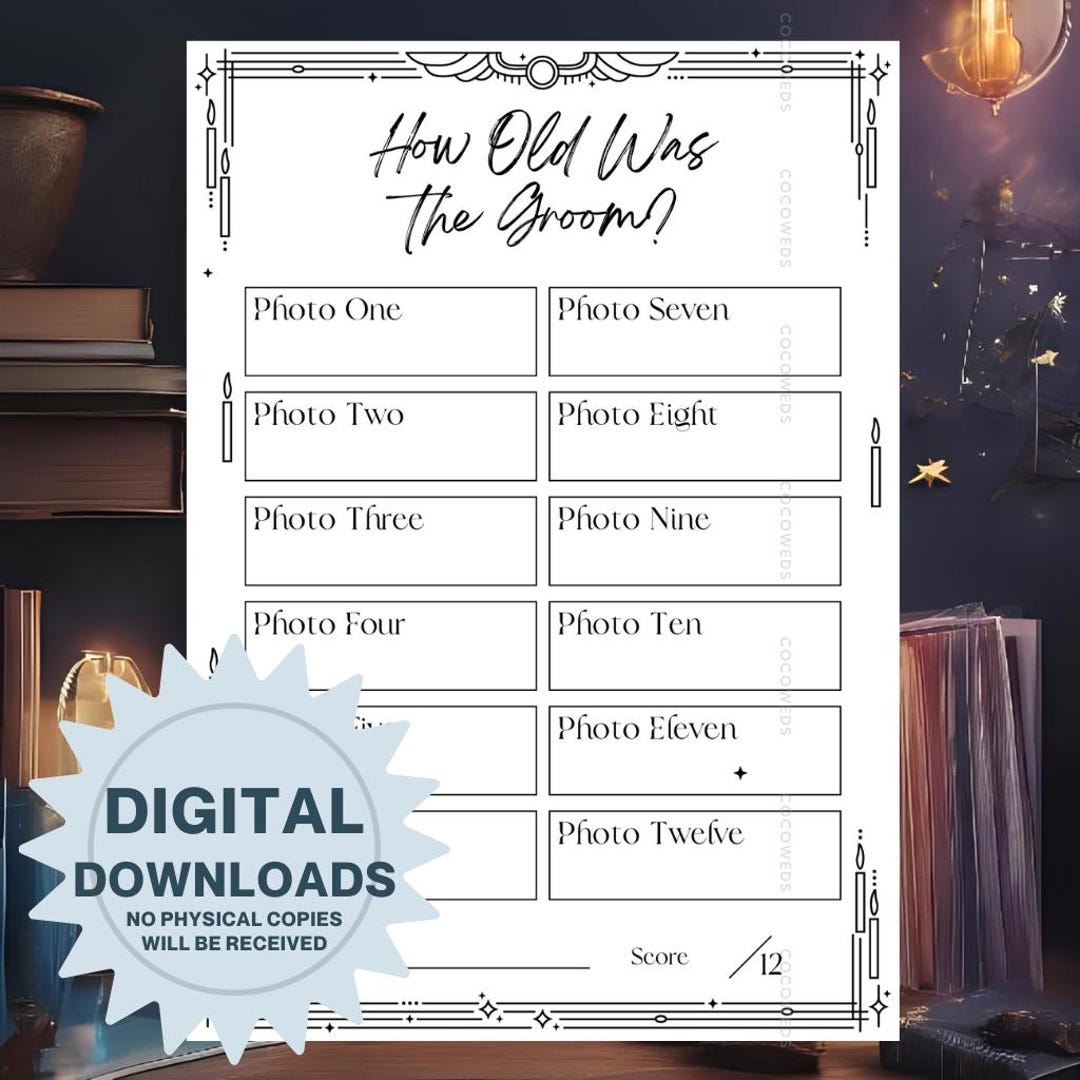 From Muggle to Mrs. How Old Was the Bride/groom? Games Template ...