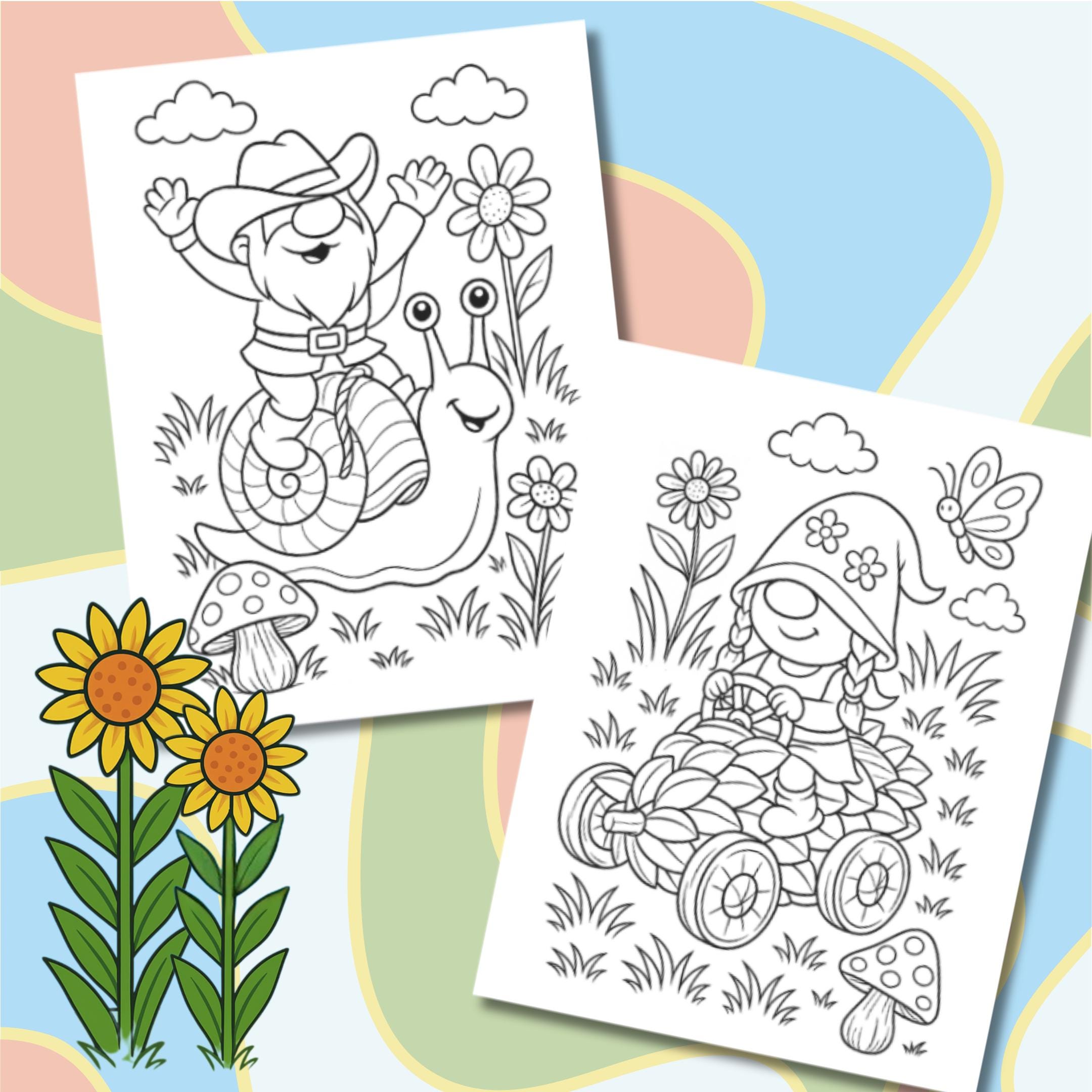 Adventurous Gnomes Color Pages Printable Digital Download - Etsy